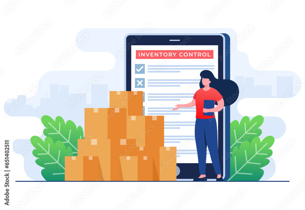 Online product inventory management concept flat vector illustration ...