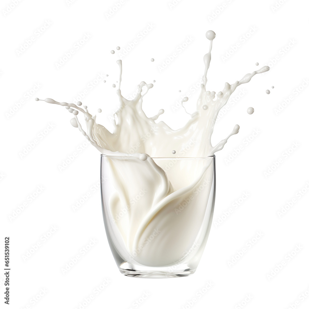 milk splash in glass isolated on transparent background Remove png ...