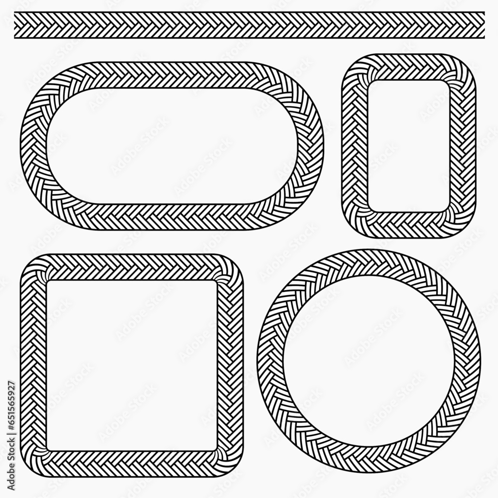 Beautiful Elegant Rope Frame Border Lines Design Pattern Template ...