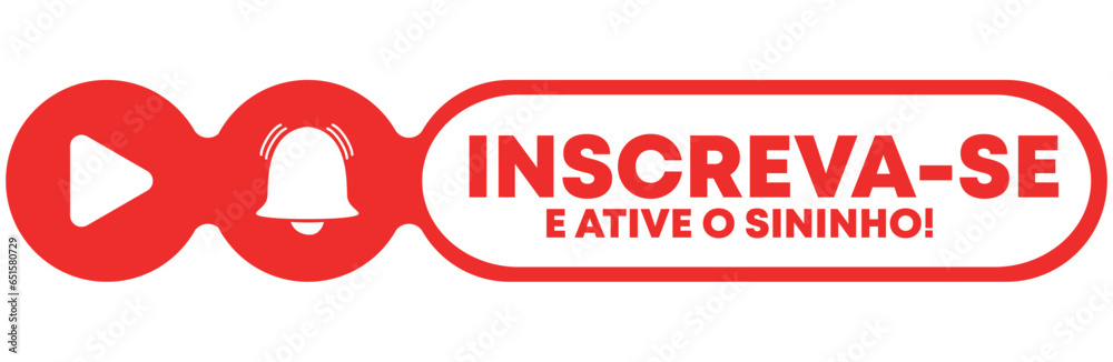 Vetor INSCREVA-SE, ATIVE O SININHO, INSCREVA-SE NO YOUTUBE, CURTA NOSSO ...