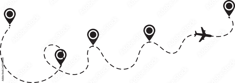 Map distance measuring icon. We moved the icon. Moving office sign.Map ...