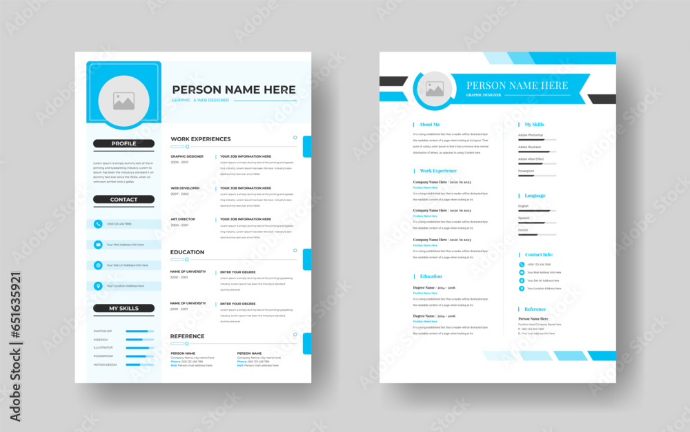 Professional and clean minimal A4 premium resume or cv template layout ...