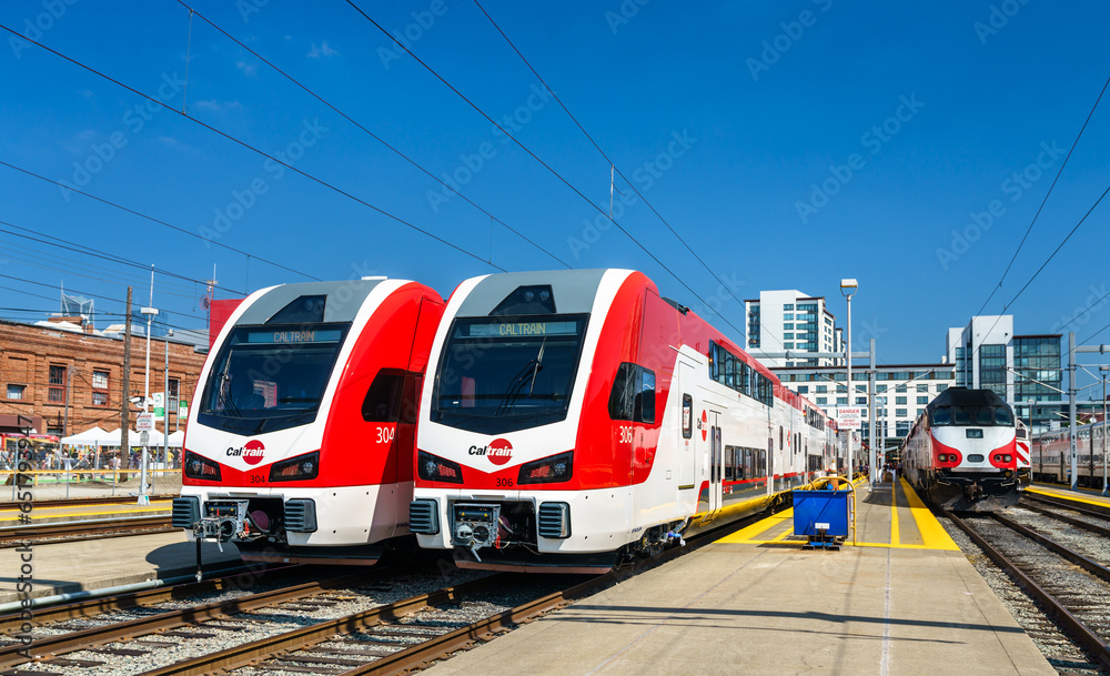 New Stadler electric trains at San Francisco 4th Street Station for the ...
