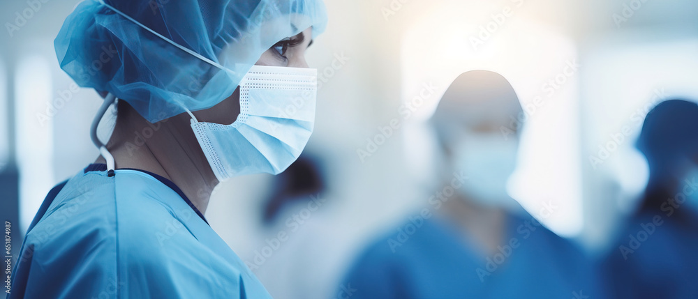 Medical doctor ER team, medical clinic room background for emergency ...