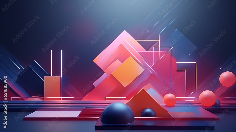 3d shape abstract vectorial modern minimal background. Experience the ...