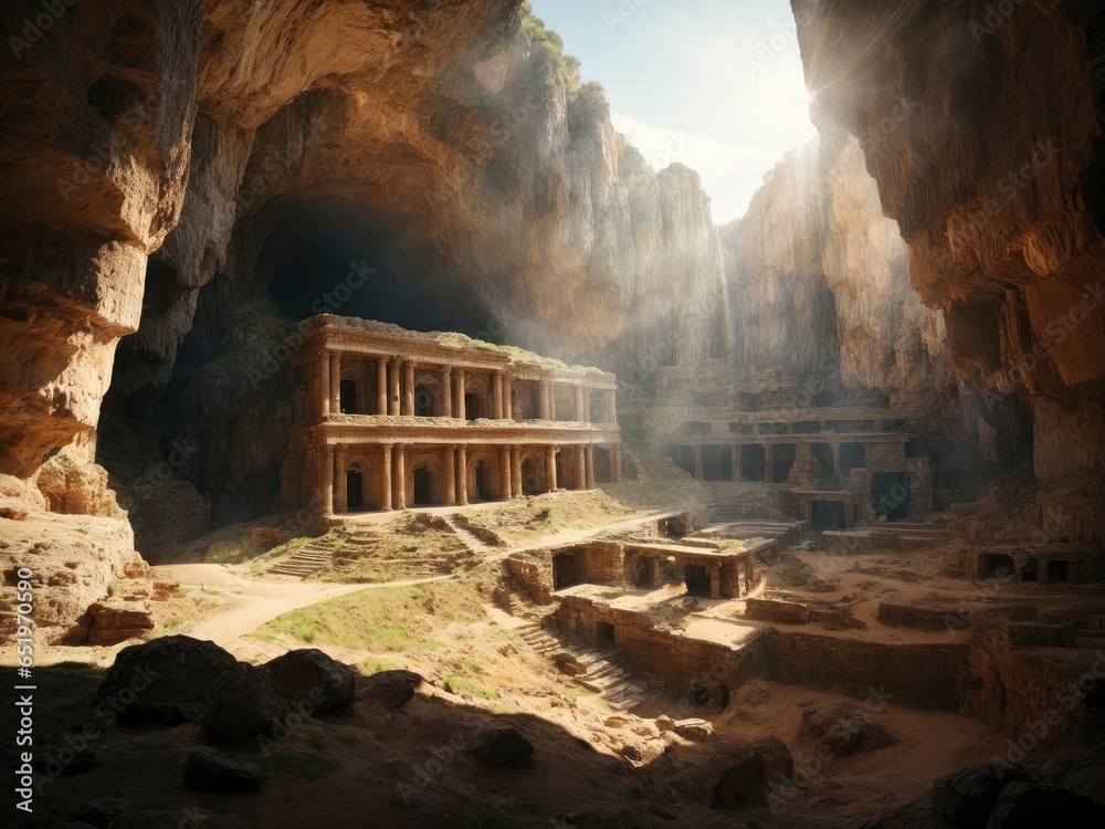Ancient Lost City Inside Cave Concept Ancient civilization of Maya ... Ancient Lost City Inside Cave Concept Ancient civilization of Maya ...