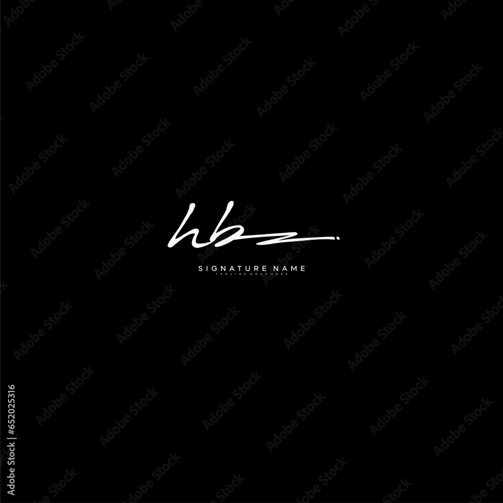 premium HB letter signature logo in handwriting art style monogram ...