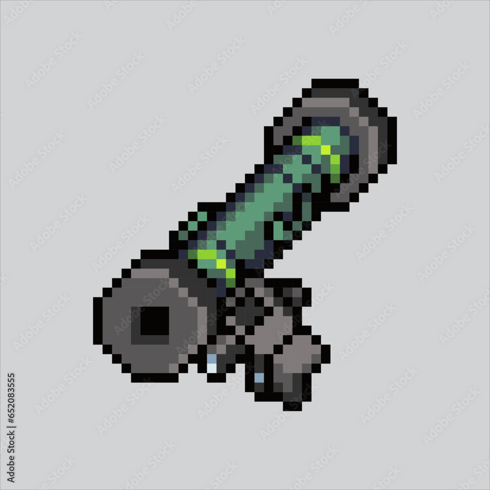 Pixel art Bazooka. Pixelated Bazooka. Bazooka rpg Weapon icons ...