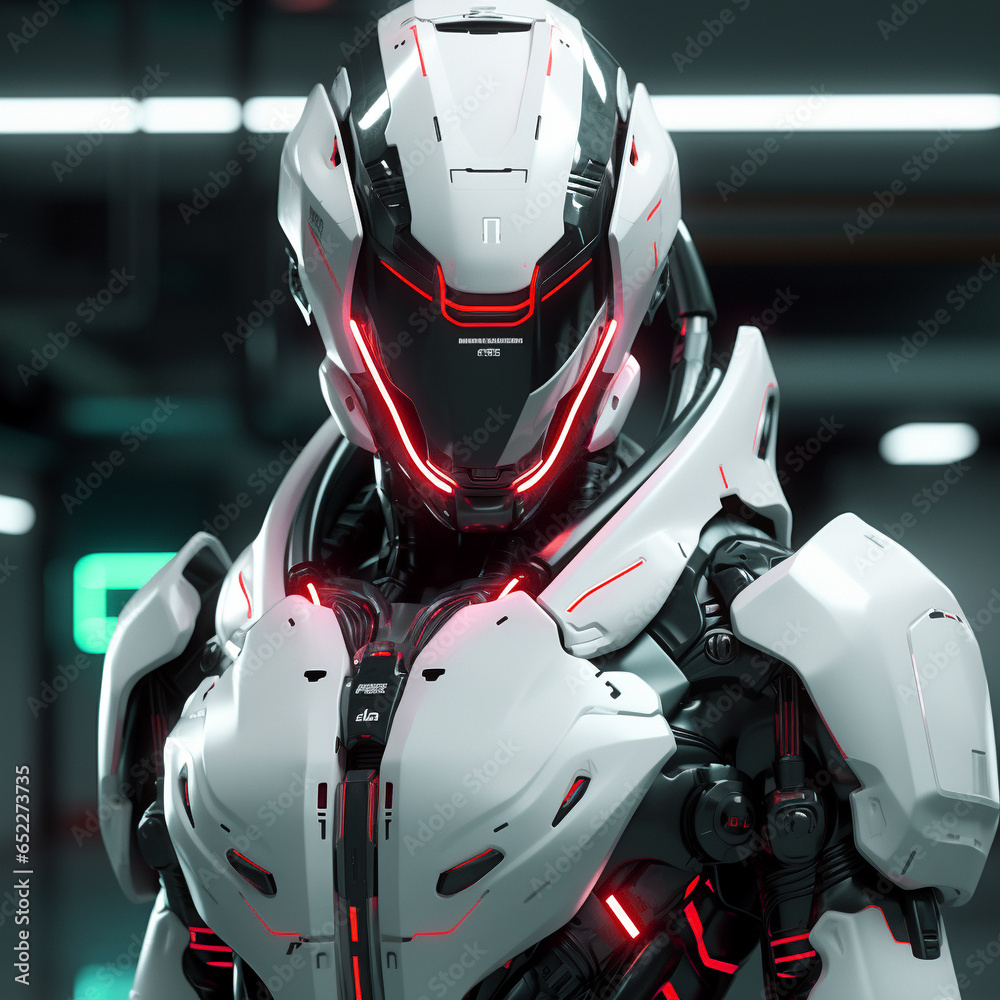 Robot Portrait Head Exoskeleton Droid Futuristic Bot Machine Space ...