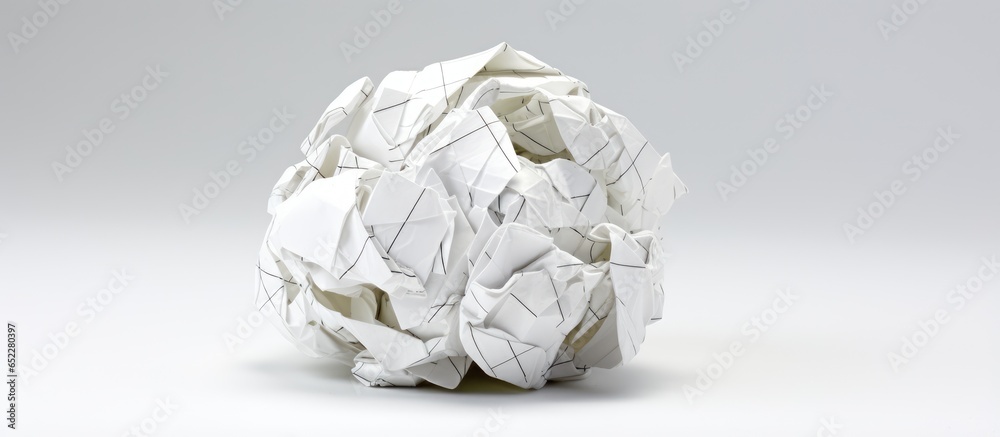 Symbol of frustration and discarded ideas a crumpled paper ball ...