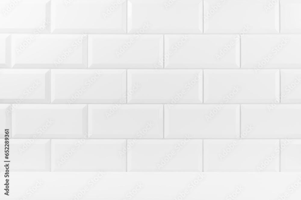 Soft light white abstract scene with white glossy ceramic rectangle ...