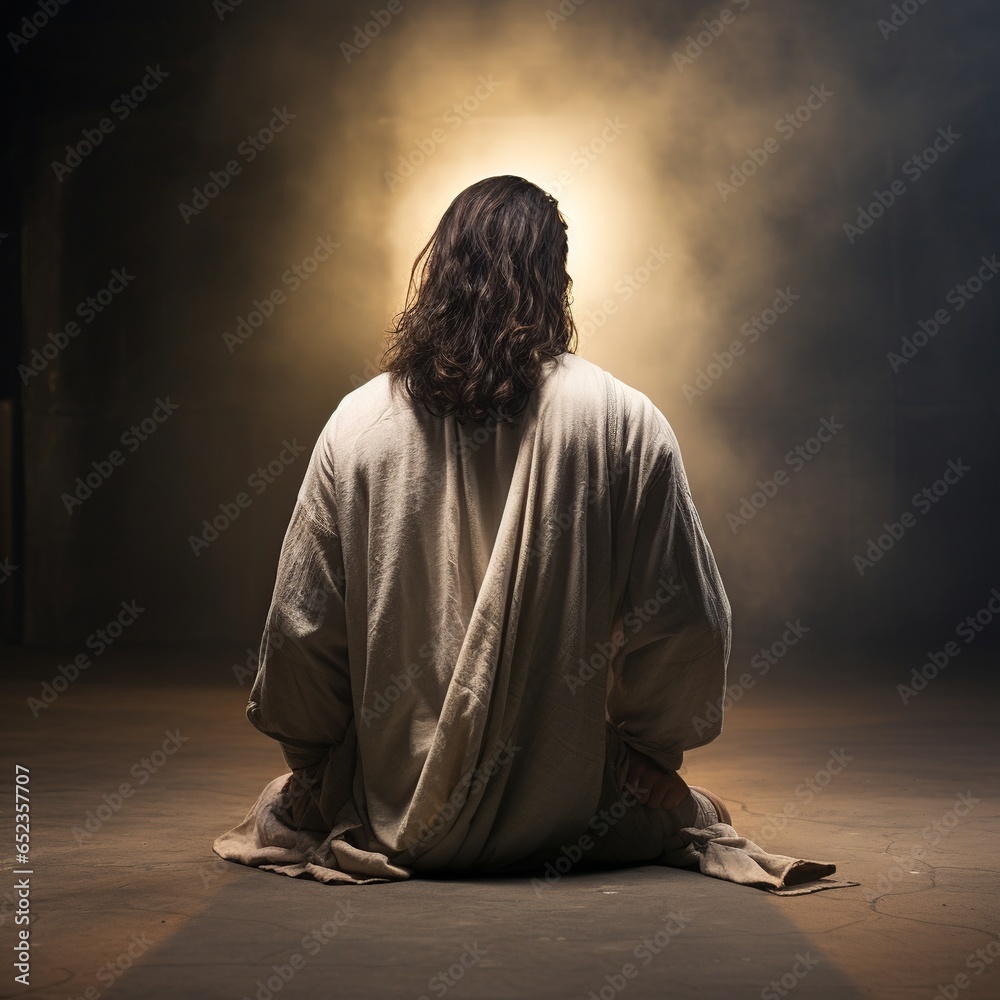 Sacred Moment: A Profound Professional Photo Depicting a Man Kneeling ...