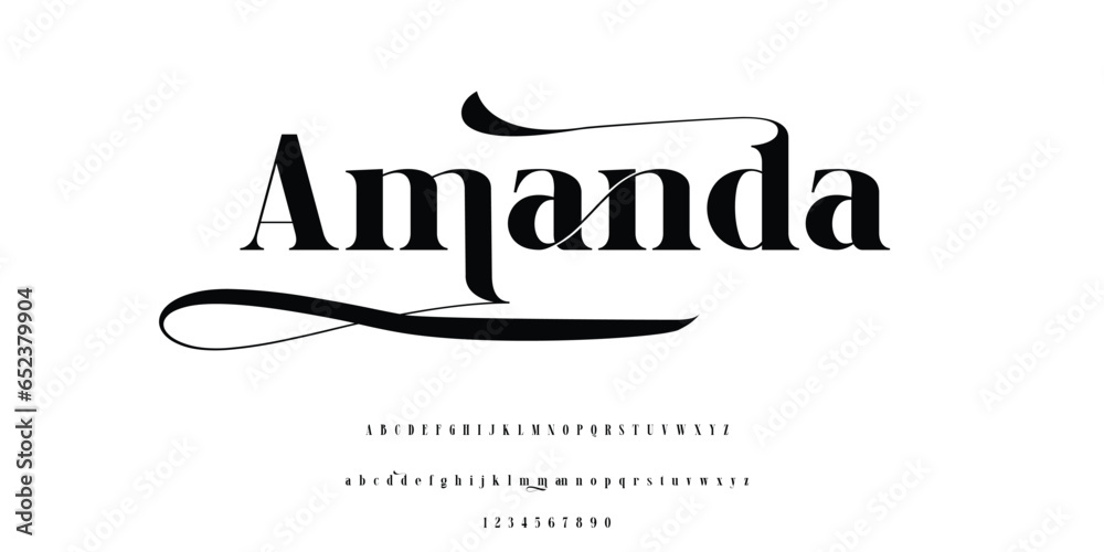 Vector de Stock Elegant Font Uppercase Lowercase and Number. Classic ...
