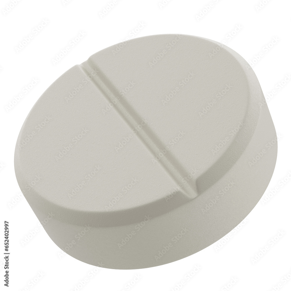 3D Split Round Pill with Transparent Background Stock Illustration ...