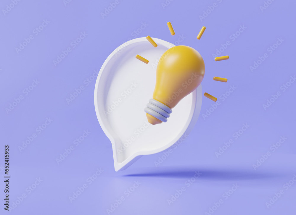 Chat icon with light bulb, Social media messages, Quick tip, Questions ...