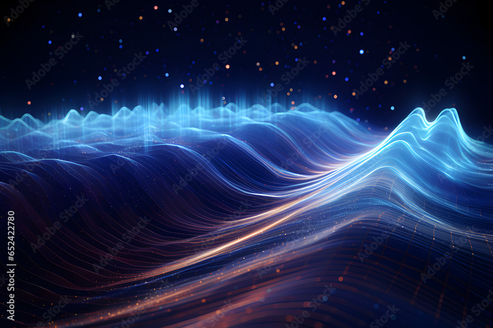 Digital wave particle,Spreading sound waves,Acoustic noise, digital ...
