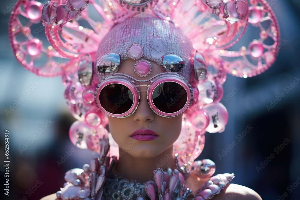 Effulgent in a sea of glittering accessories and avantgarde designs, a ...