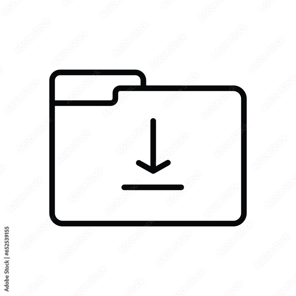 Simple folder icon vector for download, save, accept icon. Folder line ...