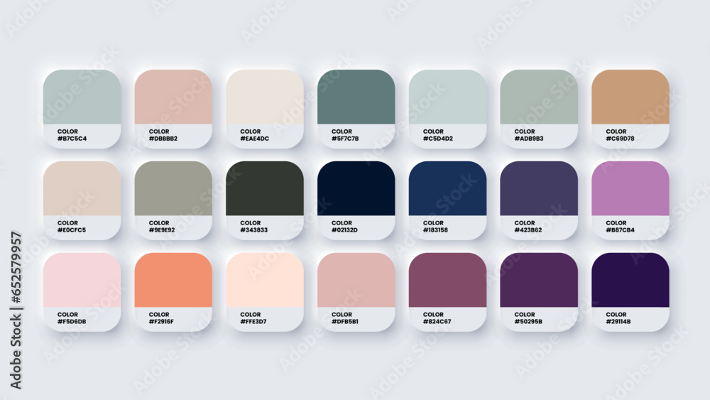 Color Palette, Color Swatches in RGB, HEX Colors, Pastel Colour in HEX ...
