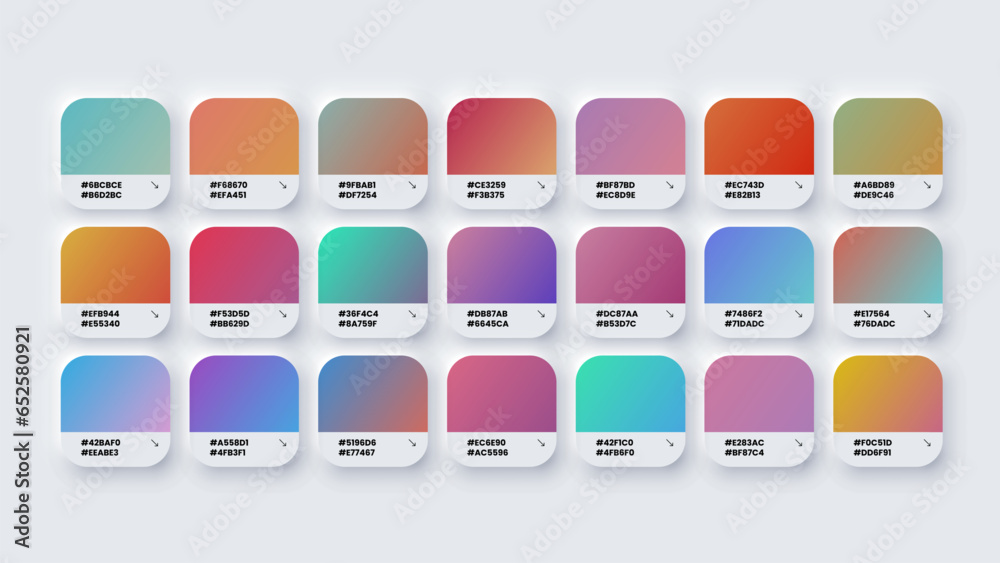 Gradient Colour Swatches in RGB, HEX Colors, Color Palette, Paint ...