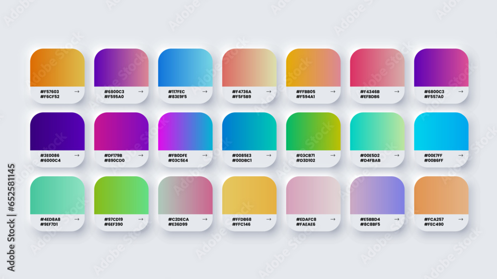 Стоковое векторное изображение «Gradient Colour Swatches in RGB, HEX ...
