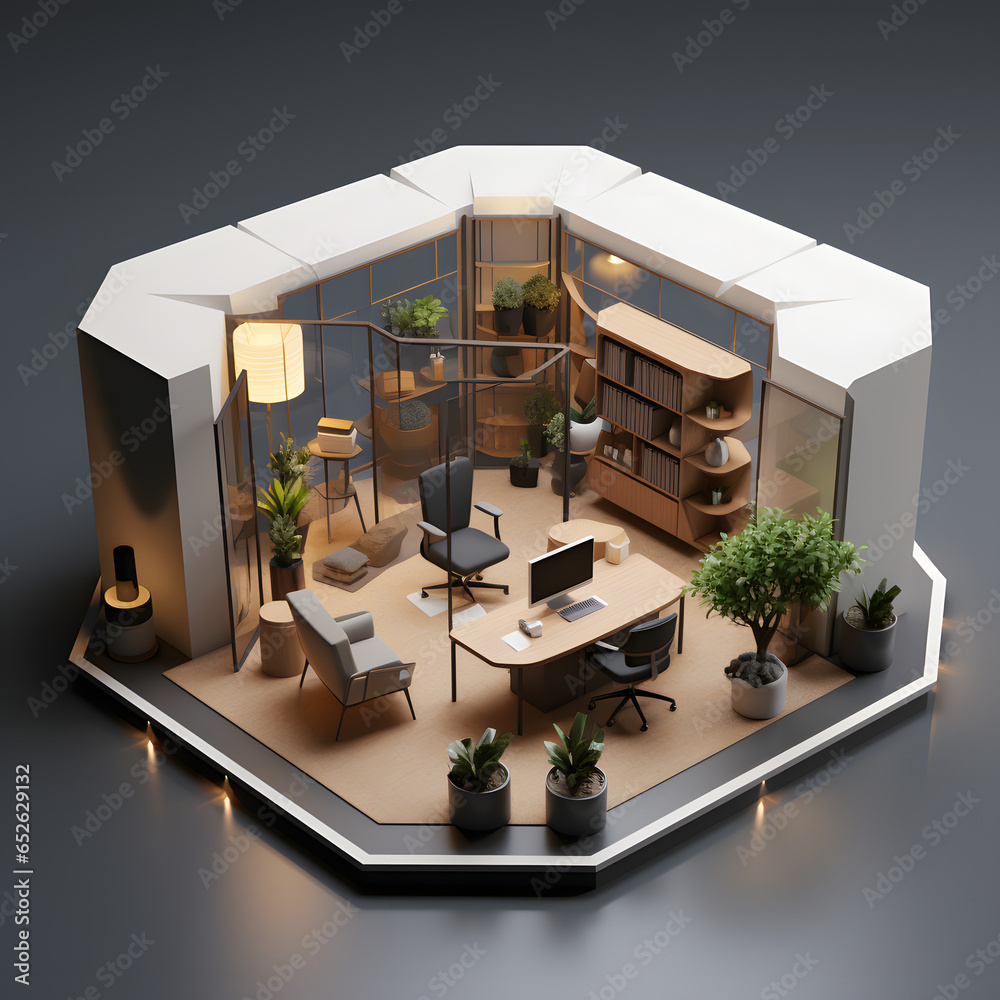 Sandbox model for personal office space Stock Photo | Adobe Stock