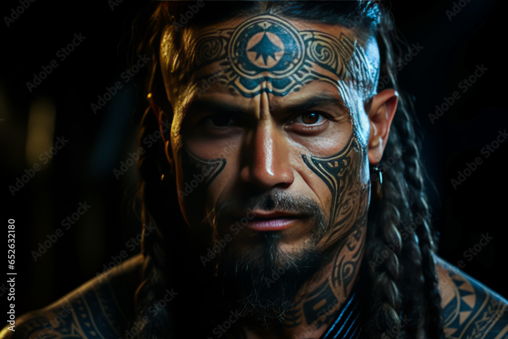 Captivating Polynesian tattoo artist immersed in authentic tradition ...