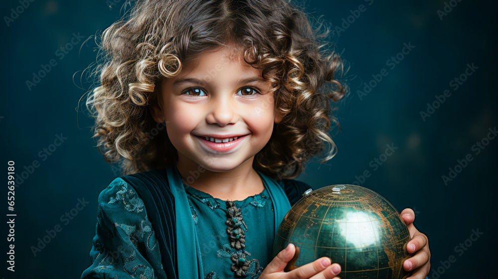 Vibrant child with sparkling eyes, filled with innocence and wonder ...