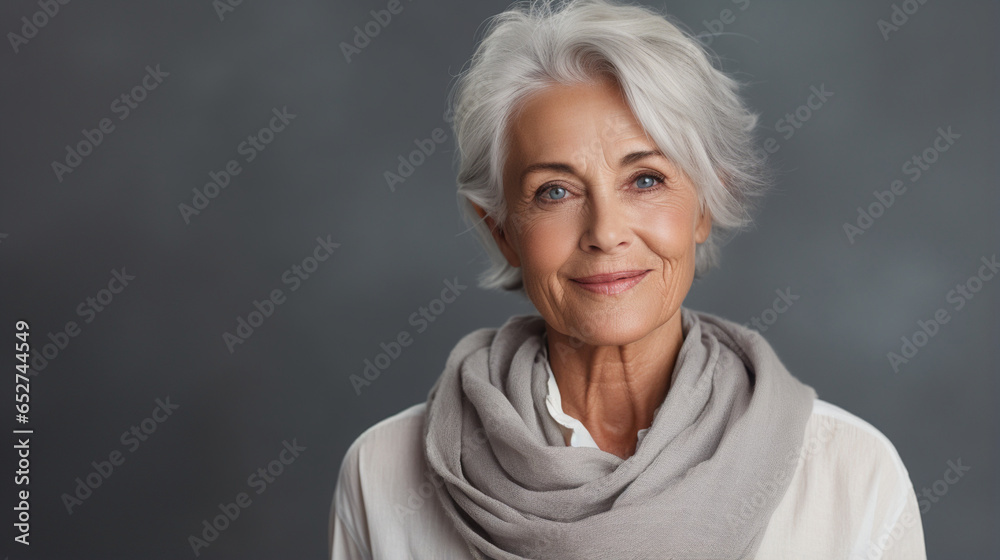 Glamour and Elegance Never Fade: A Stylish Senior Woman's Portrait ...