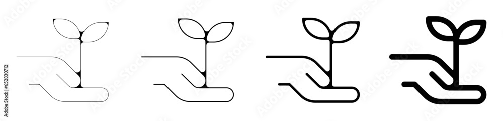 Pictogramme icone et symbole plant et main plantation 素材庫向量圖 | Adobe Stock