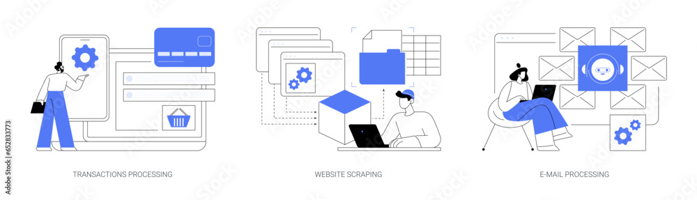 Business processes automation isolated cartoon vector illustrations se ...
