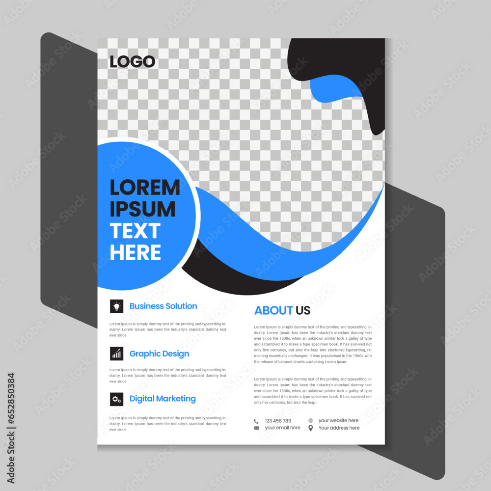 A4 business flyer template design, corporate brochure, marketing flyer ...