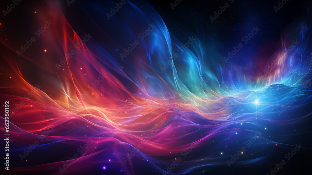 Quantum Symphony: Strings of vibrant colors and ethereal light ...