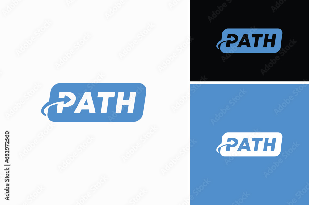 Initial Letter P with Arrow Swoosh and Price Tag Product Label for Path ...