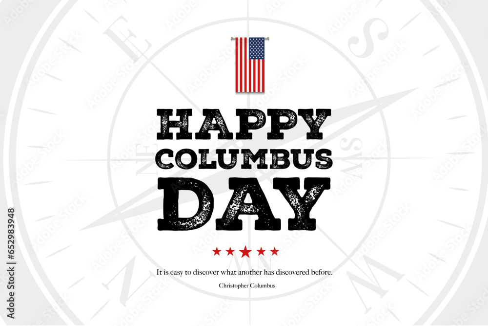 Happy Columbus Day Greeting Card for advertising, poster, banner ...