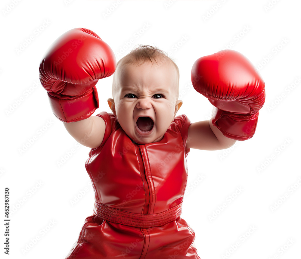 Baby newborn kid child boxer with boxing gloves in action AI image ...