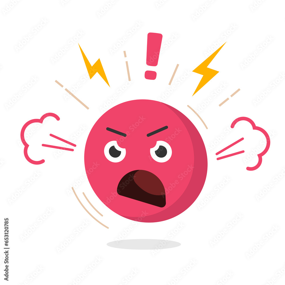 Angry hate mad unhappy emoticon smiley icon vector graphic illustration ...