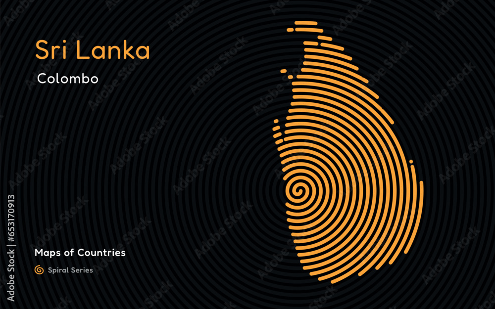 Creative map of Sri Lanka. Political map. Colombo Capital. World ...