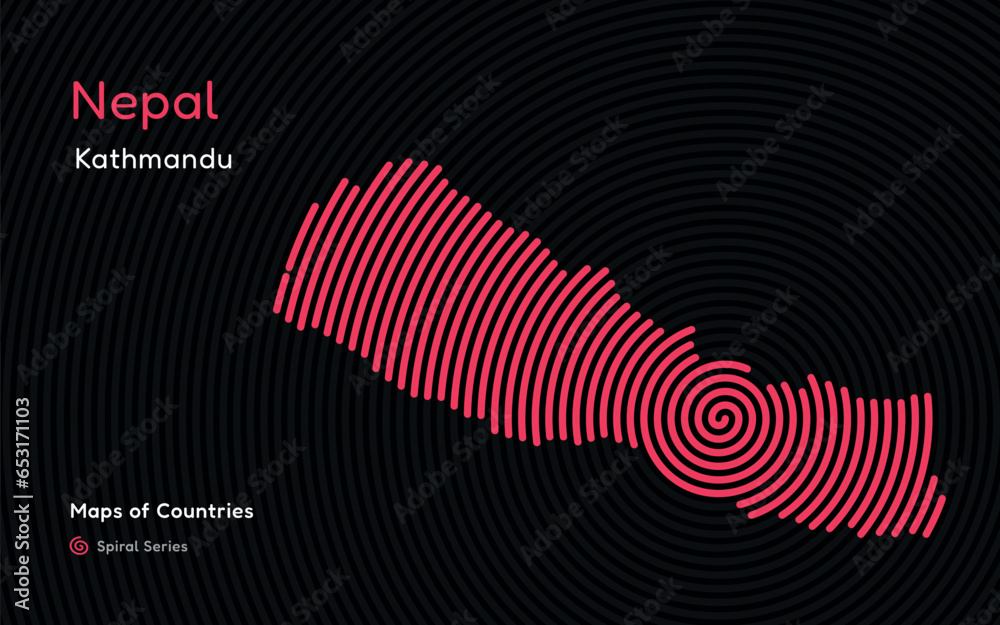 Creative map of Nepal. Political map. Kathmandu Capital. World ...