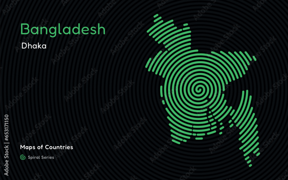 Creative map of Bangladesh. Political map. Dhaka Capital. World ...