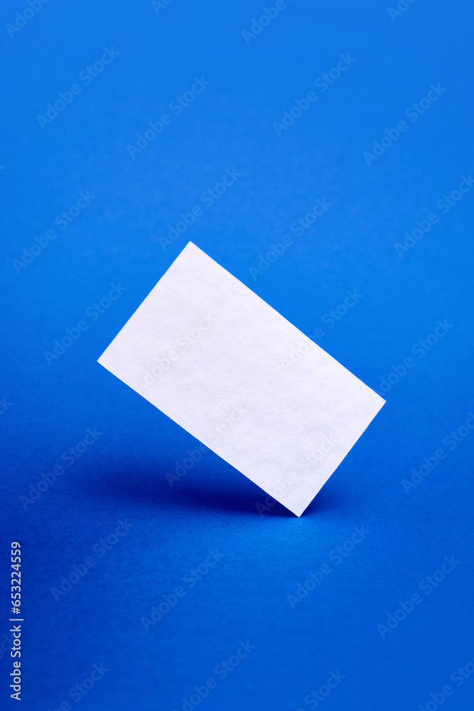 Realistic floating business card template mockup with shadows. Design ...