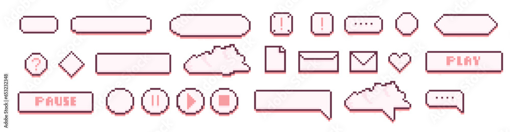 Pixel Art Speech Boxes, Dialogue Boxes Assets for retro Games, speech ...