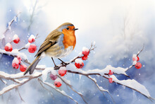 Robin Bird At Christmas Free Stock Photo - Public Domain Pictures