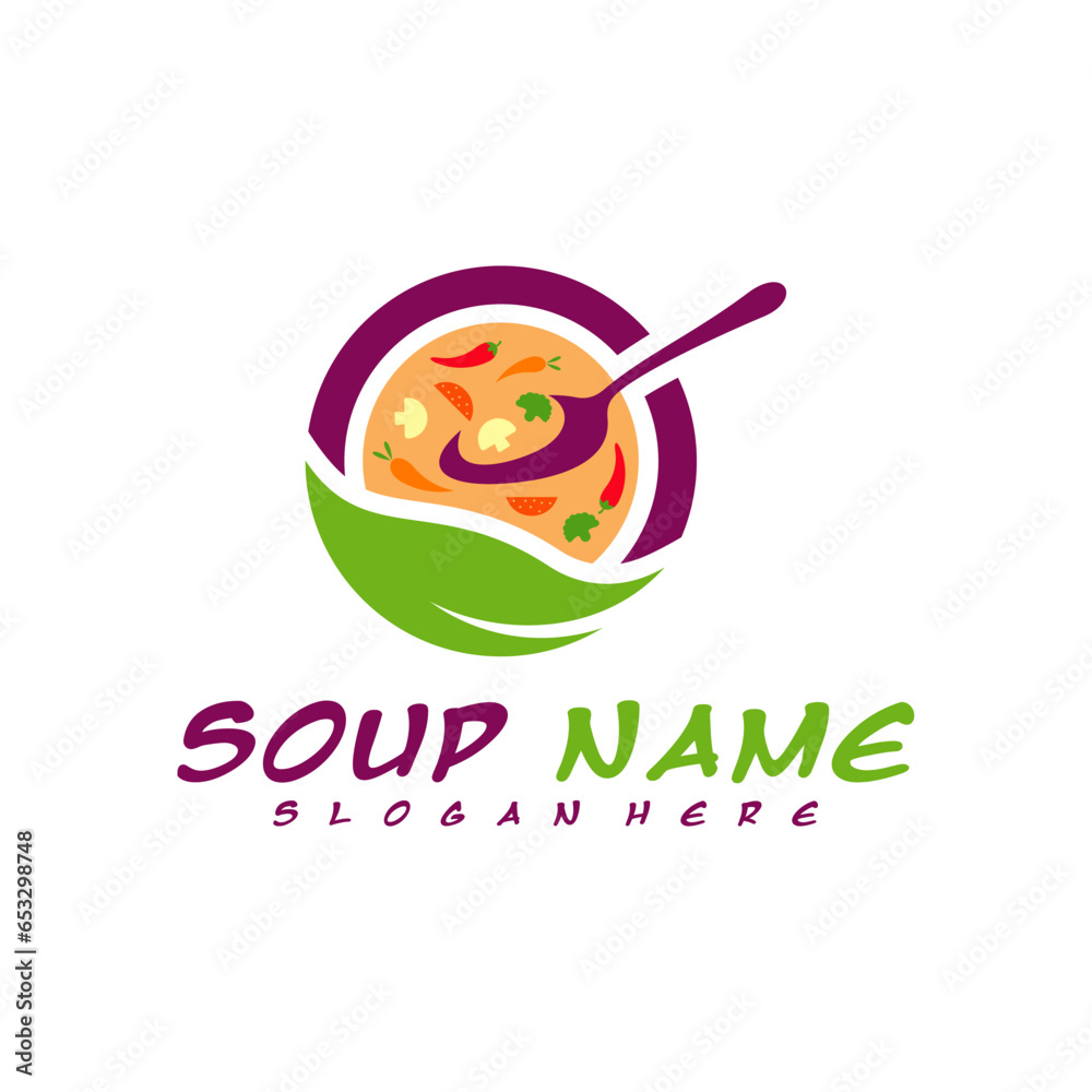 Soup logo design concept. Food Cooking logo vector. Kitchen logo with ...