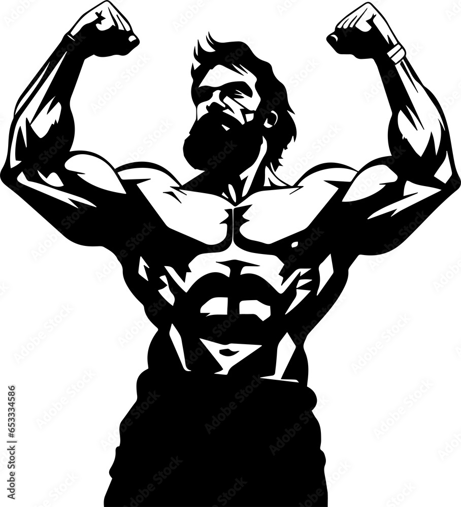 Strong man silhouette, Bodybuilder man, Fitness man logo, Fitness club ...