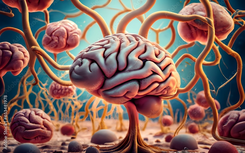 Brain in the human head as representation of growth mindset thinking ...