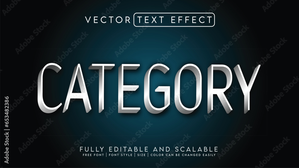 3D Text Effect _Fully Editable and Scalable Vector (Category) Stock ...