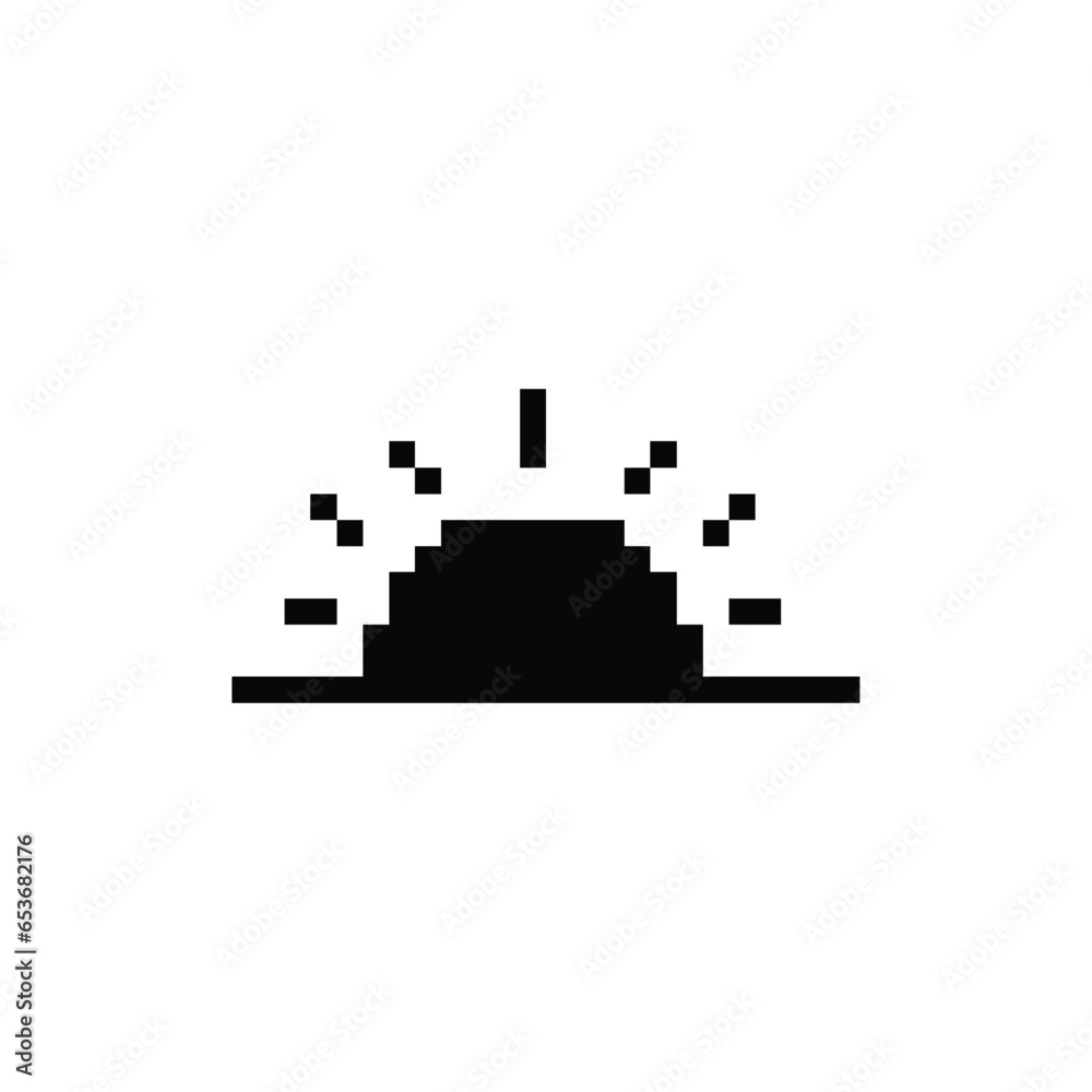 this is weather icon 1 bit style in pixel art with black color and ...