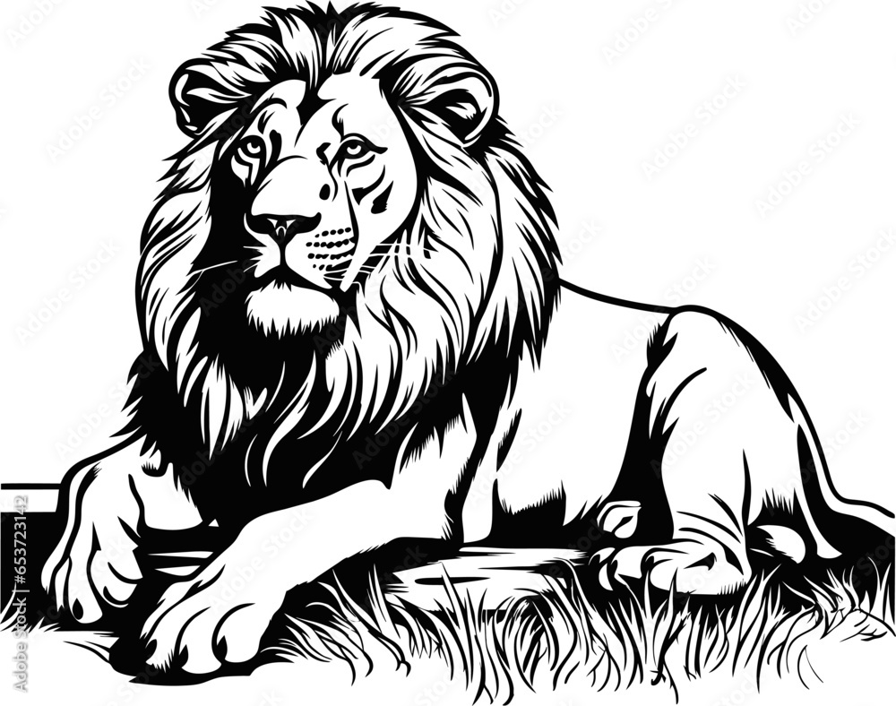 Image vectorielle Stock Lion king silhouette black logo animals ...