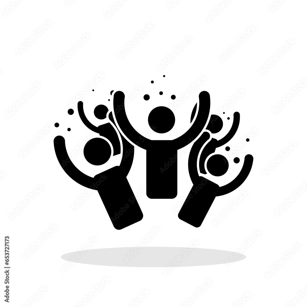 Crowd of people in flat style. Cheering symbol for your web site design ...